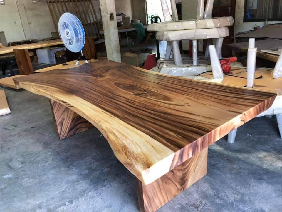Live edge Acacia dining table, Furniture & Home Living, Furniture ...