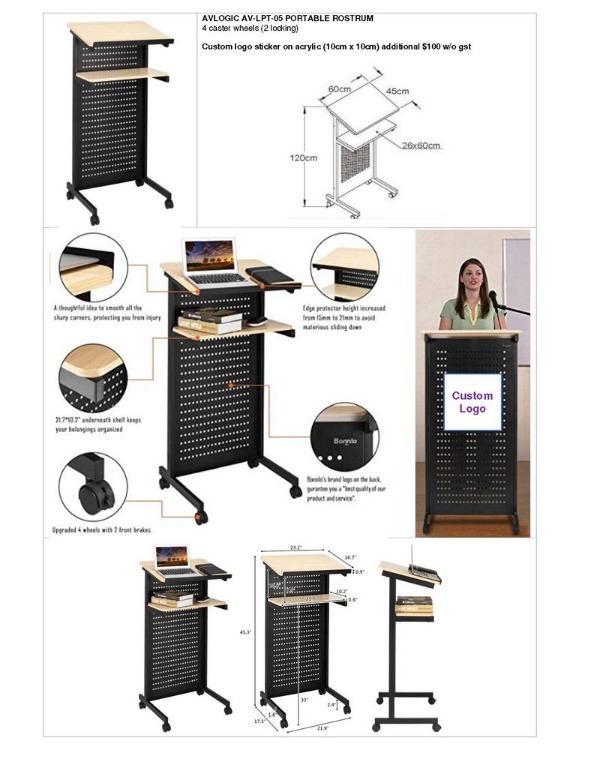 AV-LOGIC AV-LPT-05 PORTABLE ROSTRUM LECTERN, Computers & Tech, Office ...
