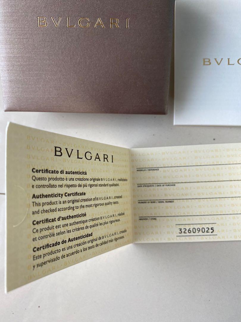 Bulgari care card and authenticity certificate, Barang Mewah, Tas ...