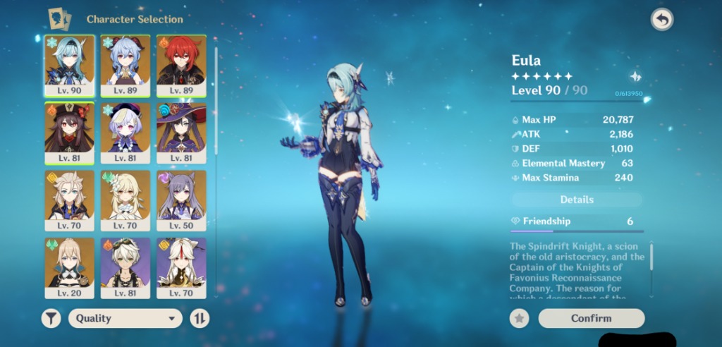 Genshin Impact Account AR55 Asia Server 5 Star Eula Diluc Jean Mona ...