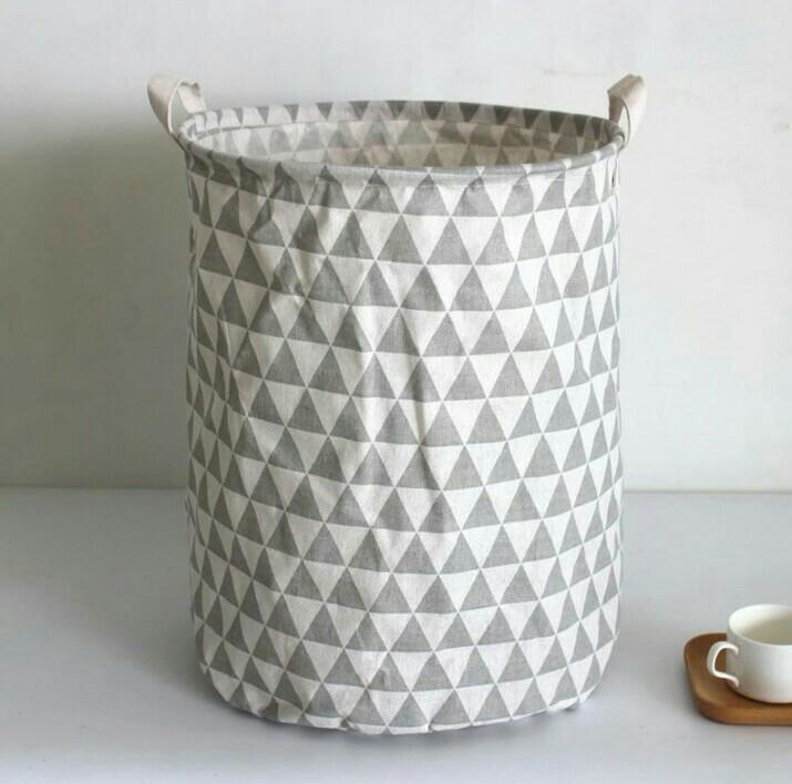 Grey with White Triangle Laundry Basket, Furniture & Home Living, Home ...