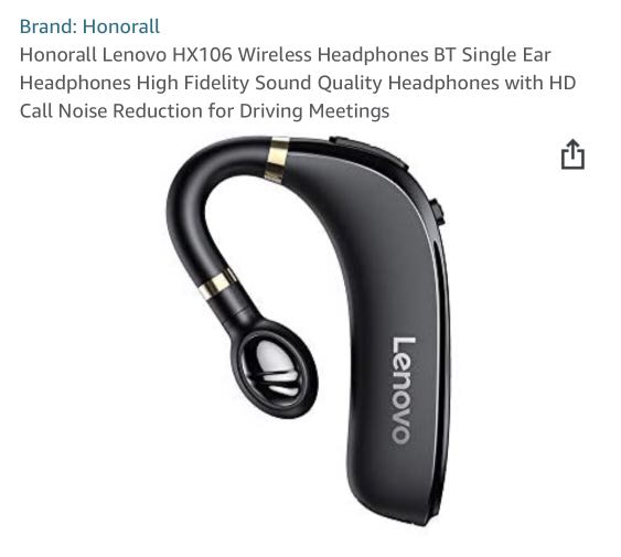 Honorall Lenovo HX106 Wireless Headphones BT Single Ear Headphones High ...