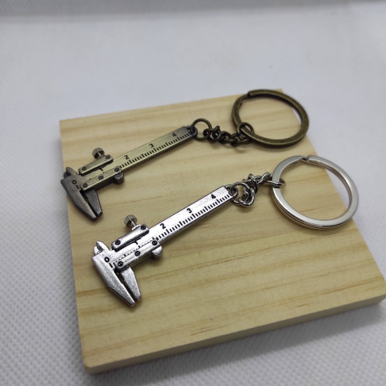 Metal Movable Vernier Caliper Ruler Keychain Mini Vernier Caliper Key ...