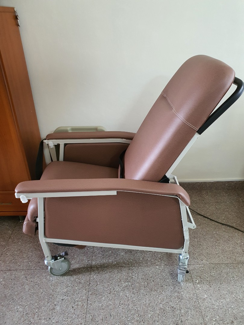 Mobile recliner geriatric chair with tray for elderly, Furniture & Home ...