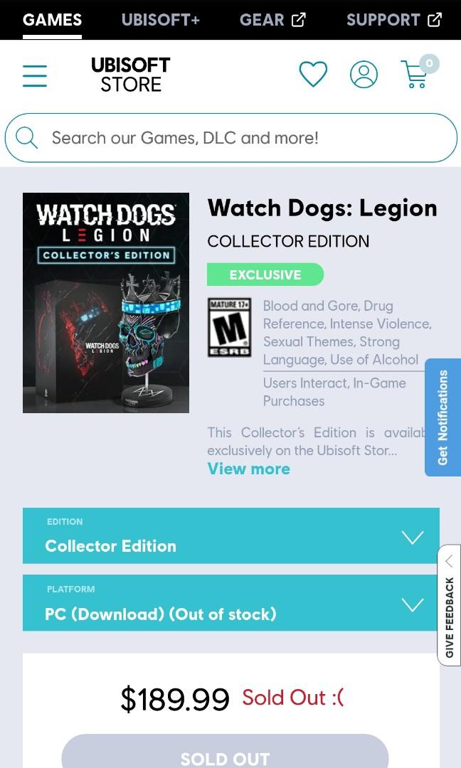 New Watch Dogs: Legion Collector's Edition PC Box Set, Video Gaming ...