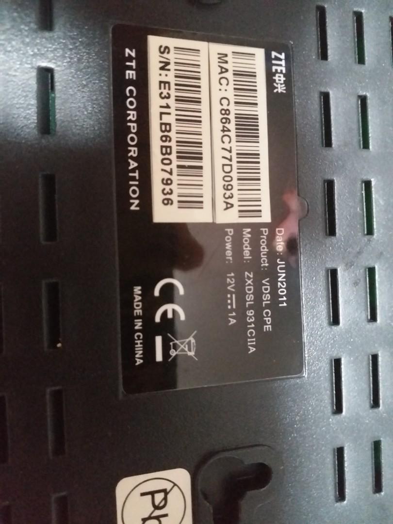 Now Netvigator modem 網上行 ZXDSL 931CIIA 調解器, 電腦＆科技, 電腦周邊及配件, Wifi及上網相關產品 ...