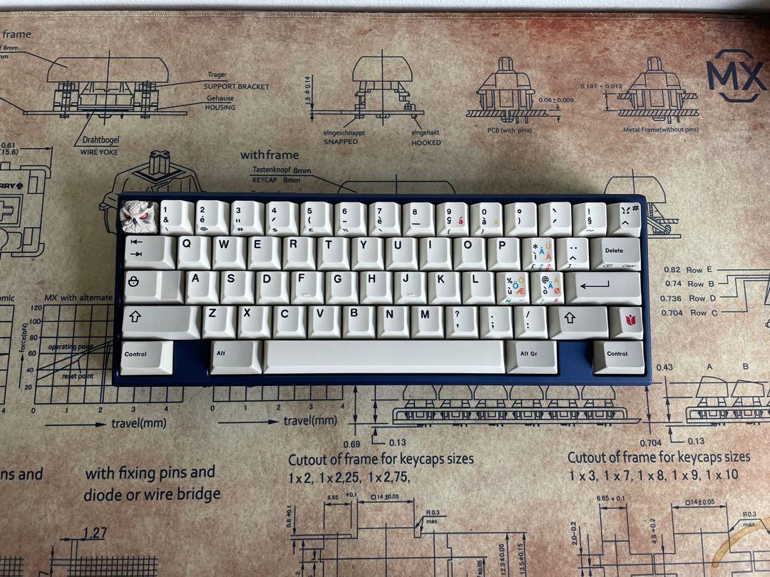 Prophet WKL Navy Custom Mechanical Keyboard built up with cherry top ...
