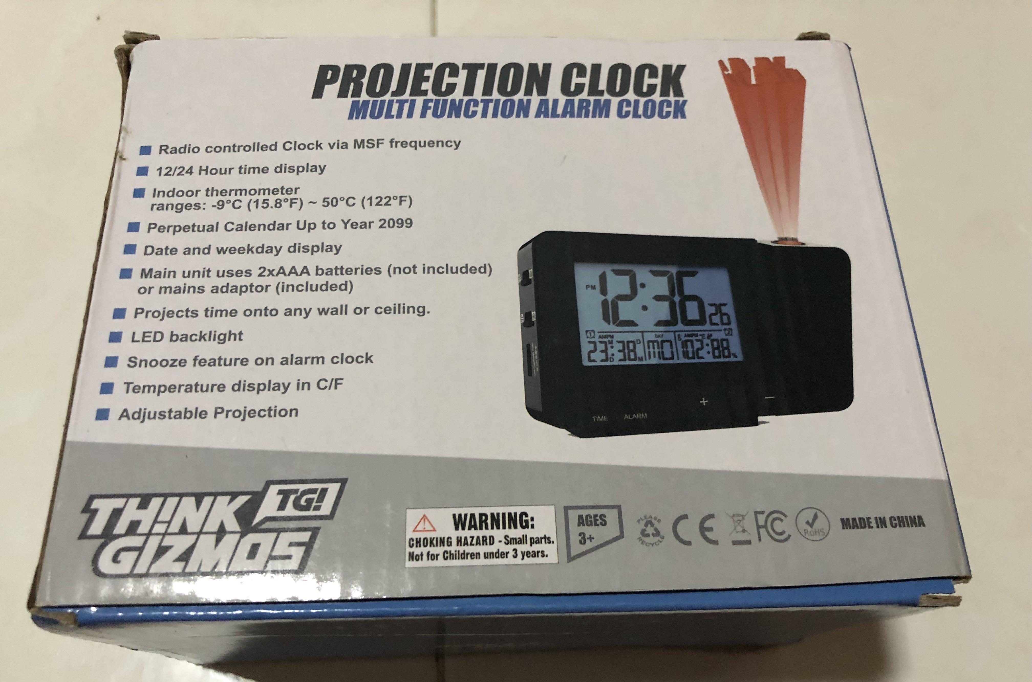 Think Gizmos Projection Clock with Temperature Display, Furniture ...