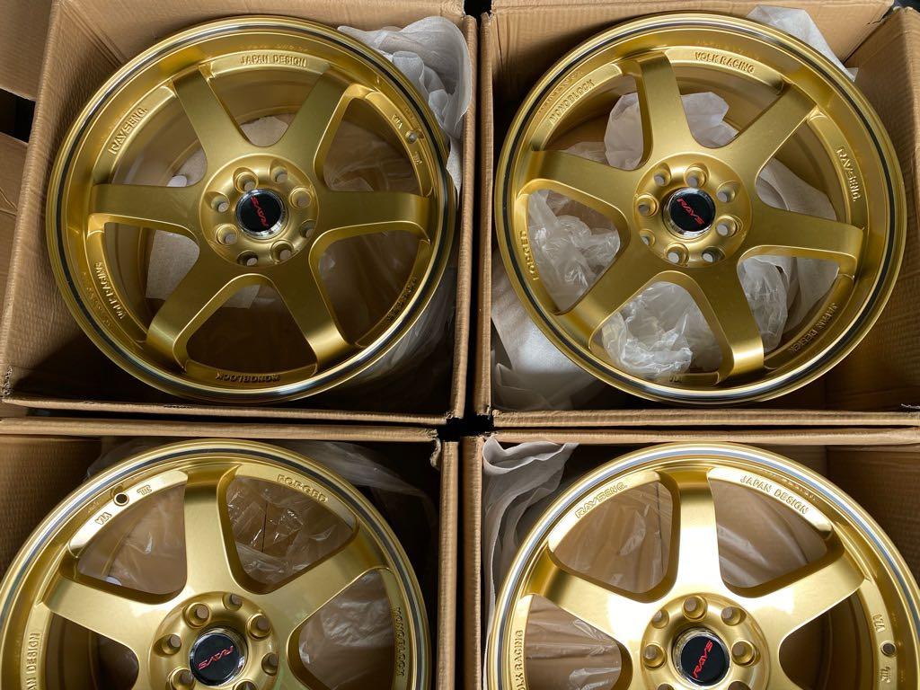 17" Te37 Ultra design Gold Mags 4Holes pcd 100-114 Bnew, Car Parts ...