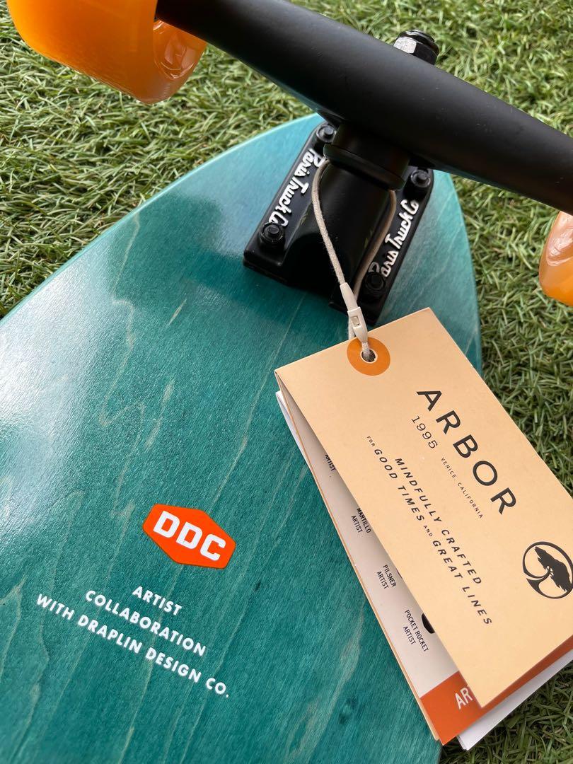 Arbor Fish Pintail Longboard Artist Series 37” Aaron Draplin DDC ...