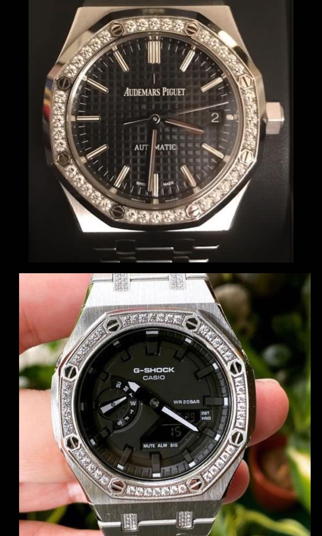 Casio Watch diamond bracelet AP mod GA2100 ga2110 ga-2100 ga-2110 ...