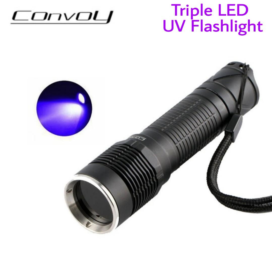 Convoy S12 Triple LED UV Flashlight, Sports Equipment, Hiking & Camping ...