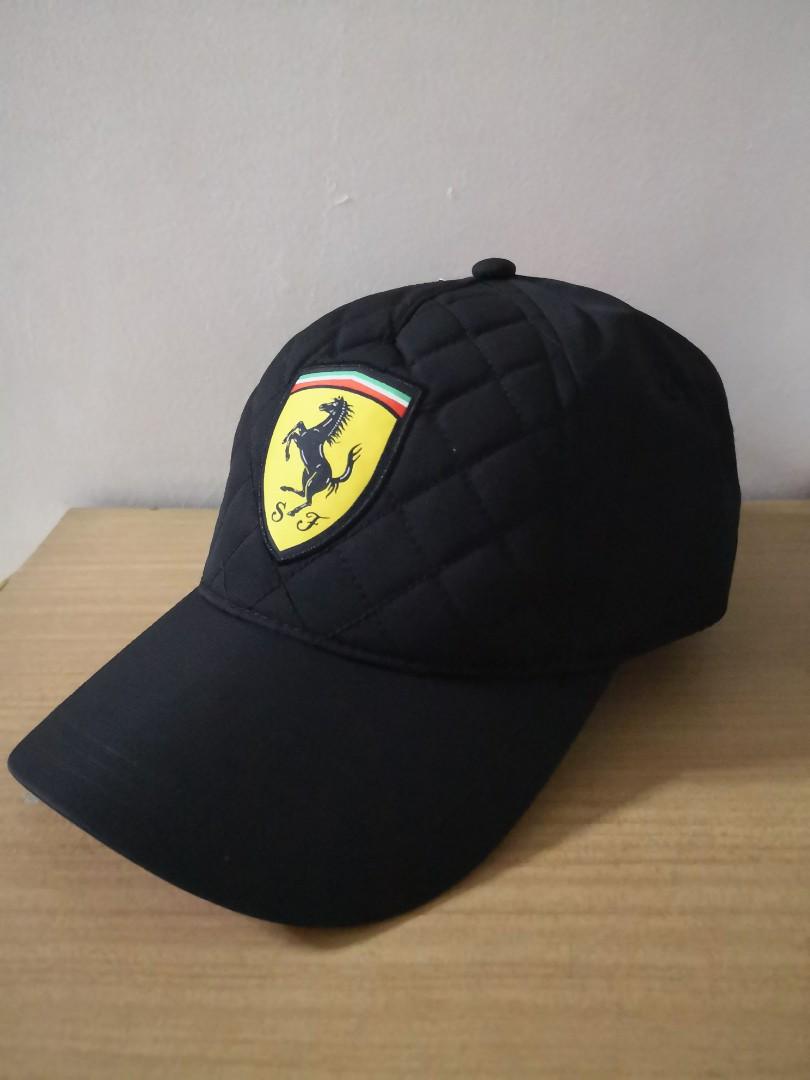 Ferrari quilt cap black, Men's Fashion, Watches & Accessories, Caps ...