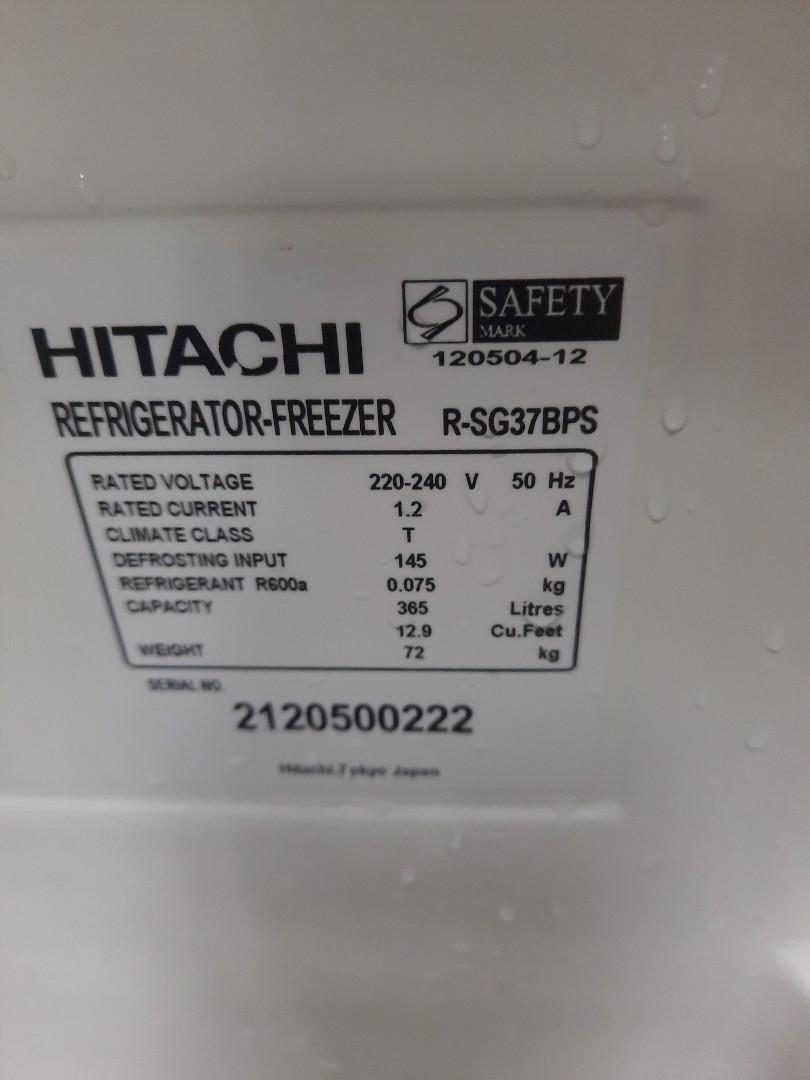 Hitachi glass door refrigerator frigerator fridge inverter 365L ...