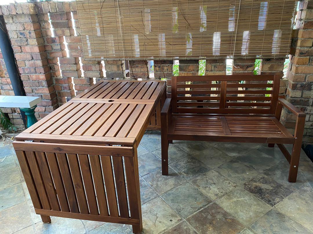 IKEA Applaro table and bench with back, Furniture & Home Living ...