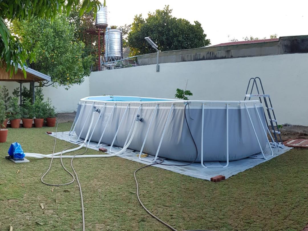 Intex Prism Frame Oval Pool Set 20ft x 10ft x 4ft Accessoris, Sports ...
