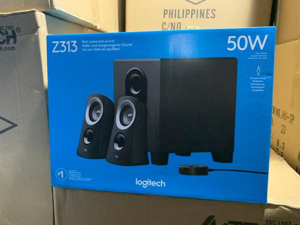 Logitech Z313 Speaker System with Subwoofer, 3.5mm input, 50 Watts Peak ...