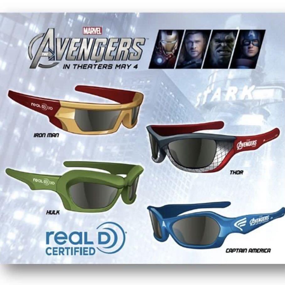 MARVEL The Avengers Real-D 3D Glasses - The Incredible Hulk (Sealed Set ...