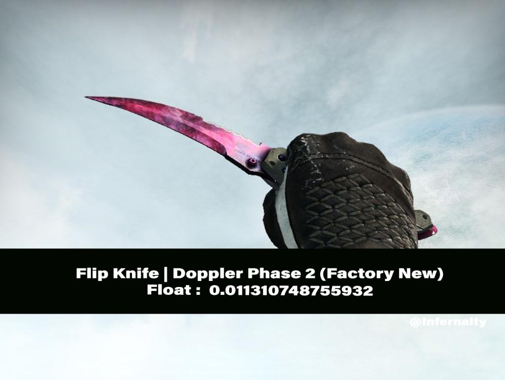 (MAX PINK GALAXY) Flip Knife Doppler Phase 2 FN CSGO SKINS KNIVES ...