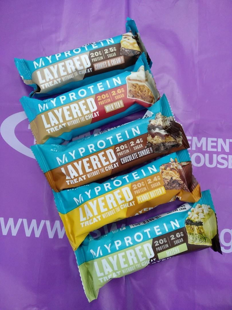 MyProtein Bars Layered Protein Bars, Health & Nutrition, Health ...