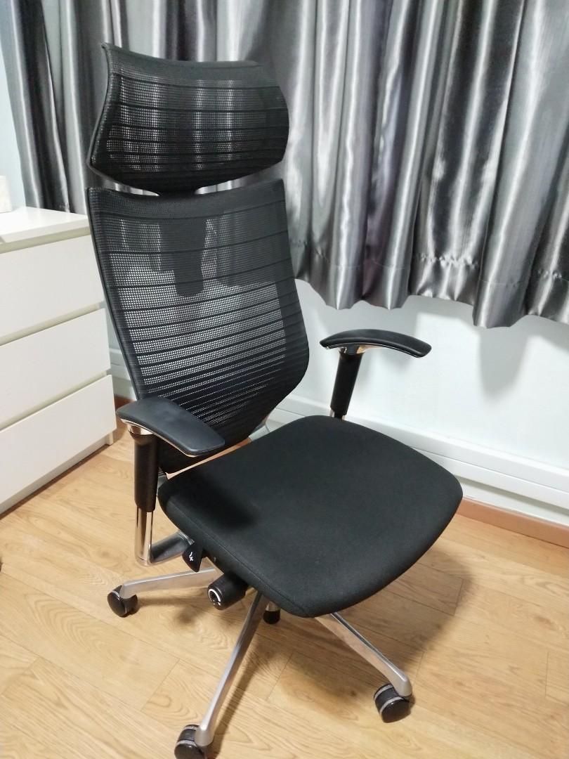 Okamura Baron office chair with headrest, Furniture & Home Living ...