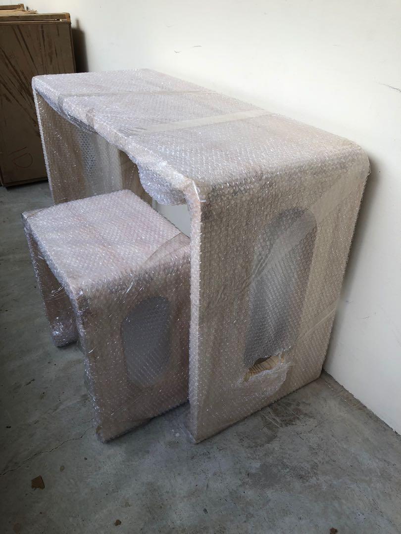 Pine wood guqin table stool 松木古琴桌椅, Furniture & Home Living, Furniture ...