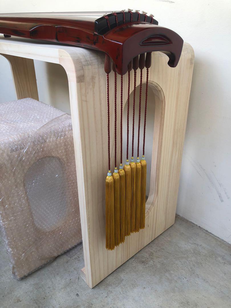 Pine wood guqin table stool 松木古琴桌椅, Furniture & Home Living, Furniture ...