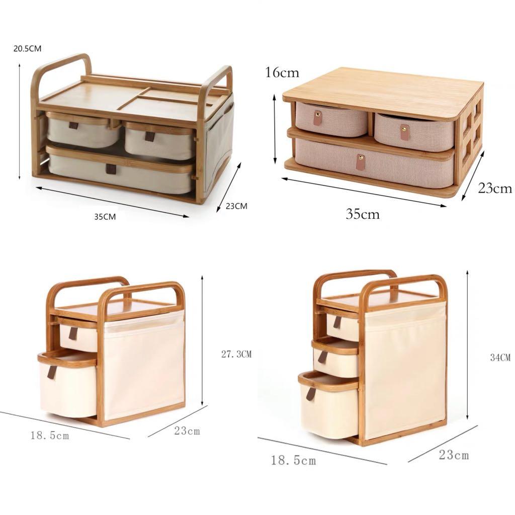 PO Wooden Office Desk Table Organizer Organiser Storage Drawers ...