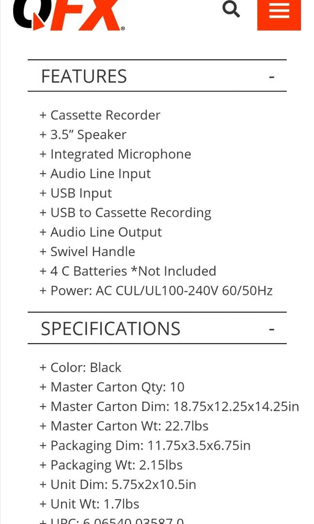 QFX Classic Retro Style Cassette Deck Tape Player Recorder with USB ...
