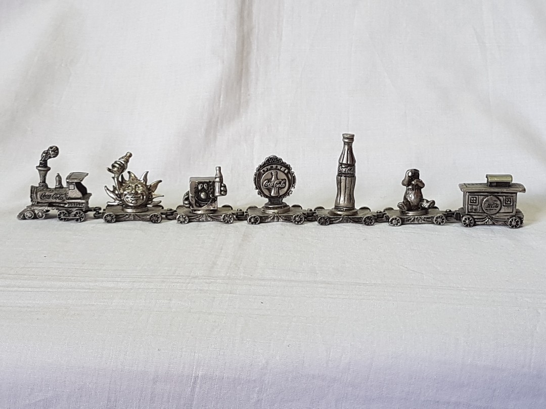 Set of 7 Coca-Cola Miniature Pewter Train, Hobbies & Toys, Memorabilia ...