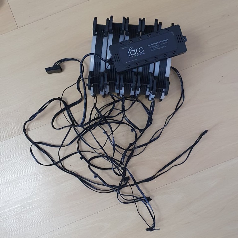 Tecware RGB Cooling Fan with hub and controller, Computers & Tech ...