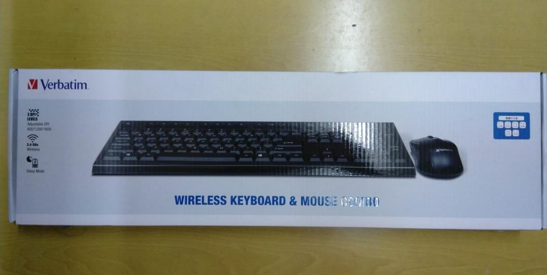 Verbatim wireless keyboard & mouse combo, 電腦＆科技, 電腦周邊及配件, 電腦滑鼠及相關產品 ...