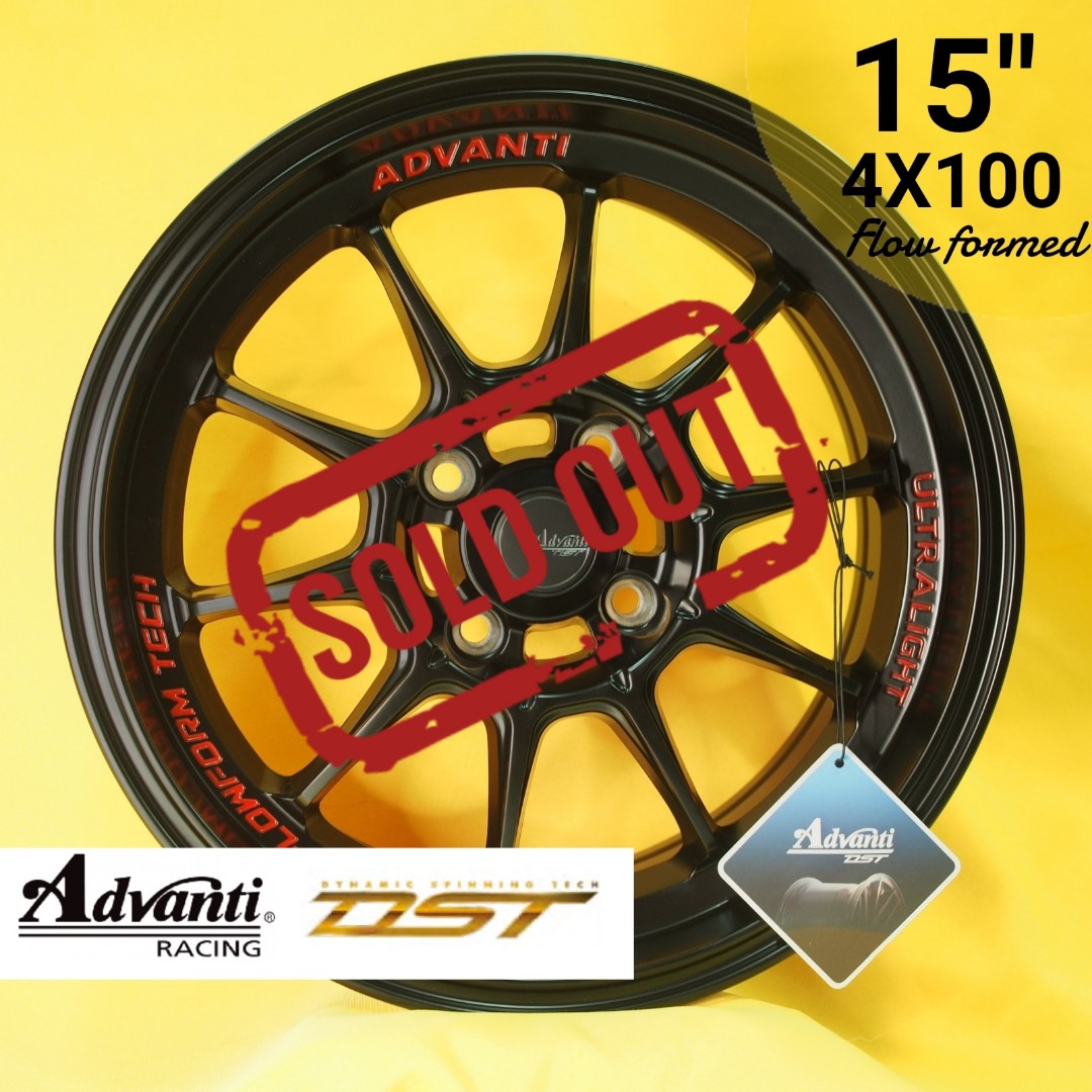 15" ADVANTI RACING tallo 4x100 flow formed rims, Car Accessories, Tyres ...