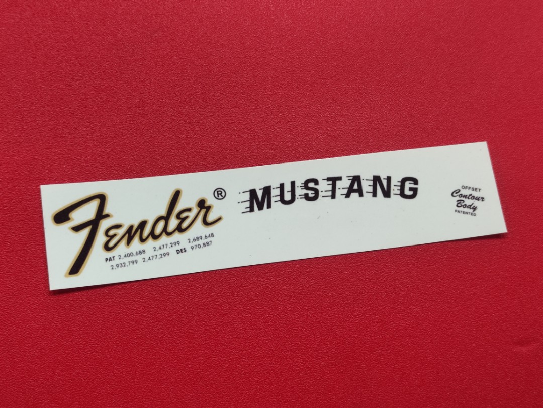 1968 MUSTANG WATERSLIDE GUITAR DECAL, Hobbies & Toys, Music & Media ...