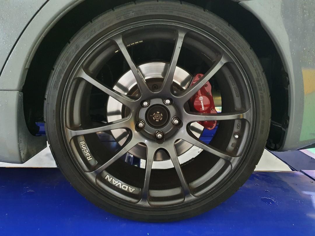 Advan RZ II 19"rims evo x, Car Accessories, Tyres & Rims on Carousell