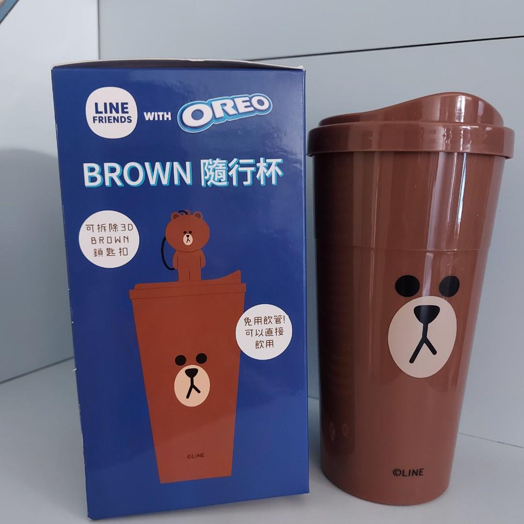 【一口價】Brown 熊大 LINE Friends x OREO 隨行杯, 傢俬＆家居, 廚具和餐具, 茶具配件 - Carousell