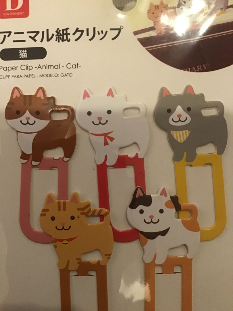 Daiso cat paper clips, Hobbies & Toys, Stationery & Craft, Stationery ...