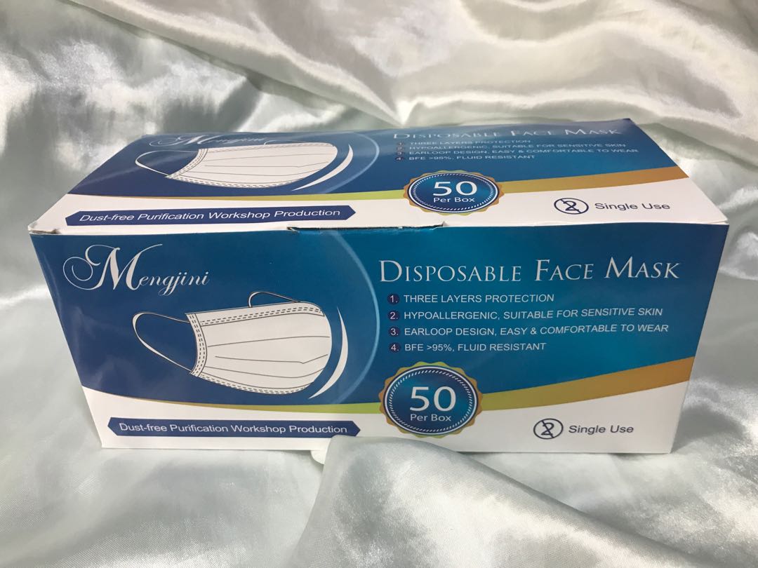 Disposable Face Mask 50/box, Health & Nutrition, Face Masks & Face ...