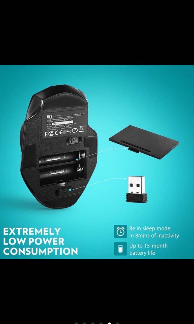 Easterntimes Tech D-19 Wireless Mouse with Nano USB Receiver, 5 ...