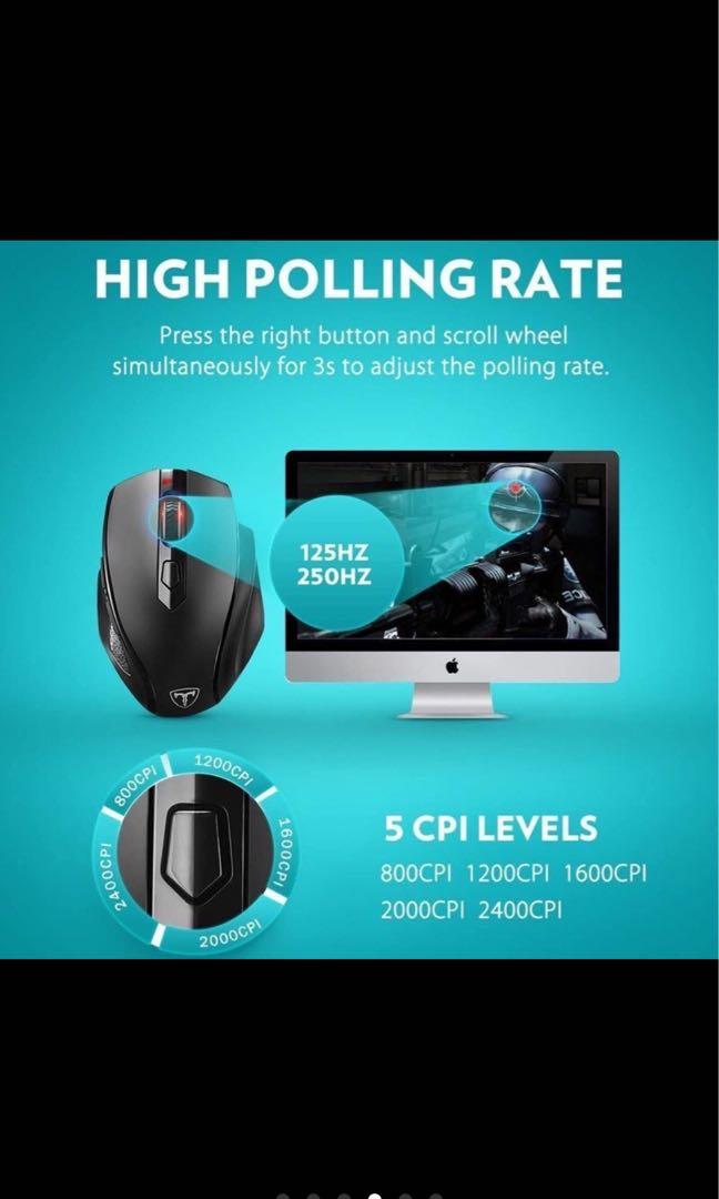 Easterntimes Tech D-19 Wireless Mouse with Nano USB Receiver, 5 ...