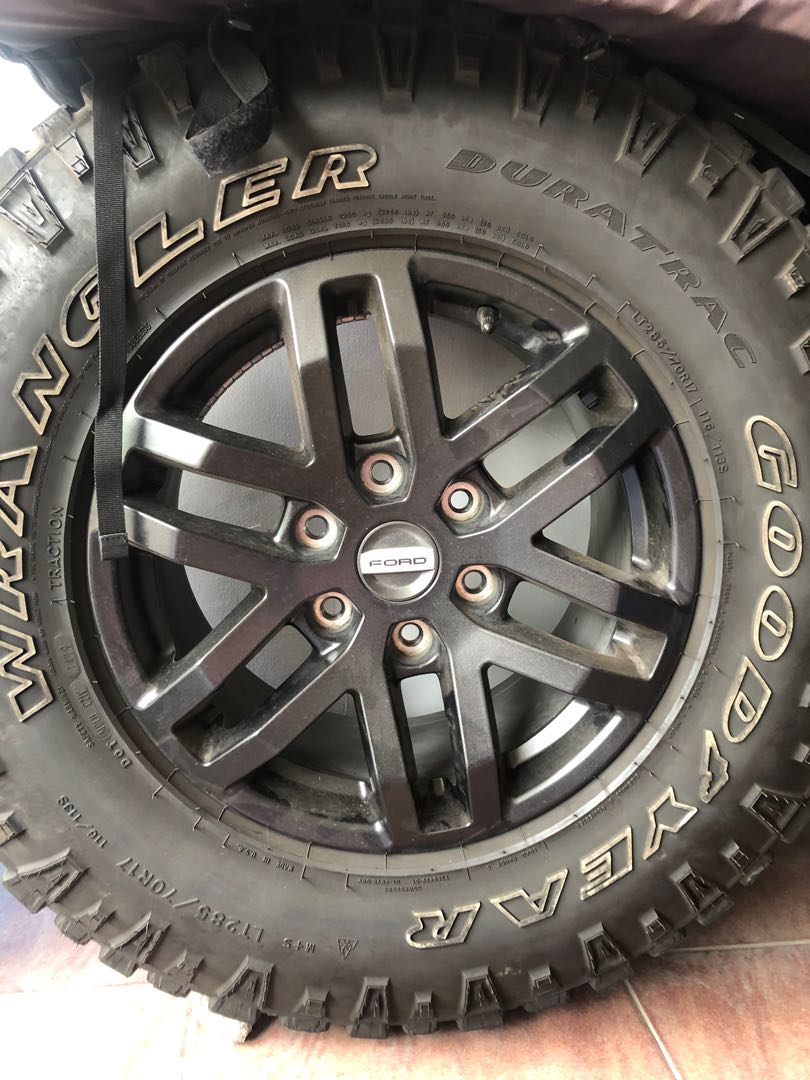 Ford ranger raptor stock magwheels with tires and stock steel stepboard ...