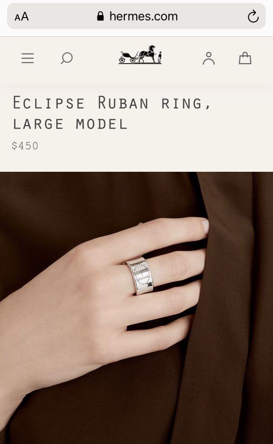 Hermès Eclipse Ruban Ring, Large Model, Luxury, Accessories on Carousell