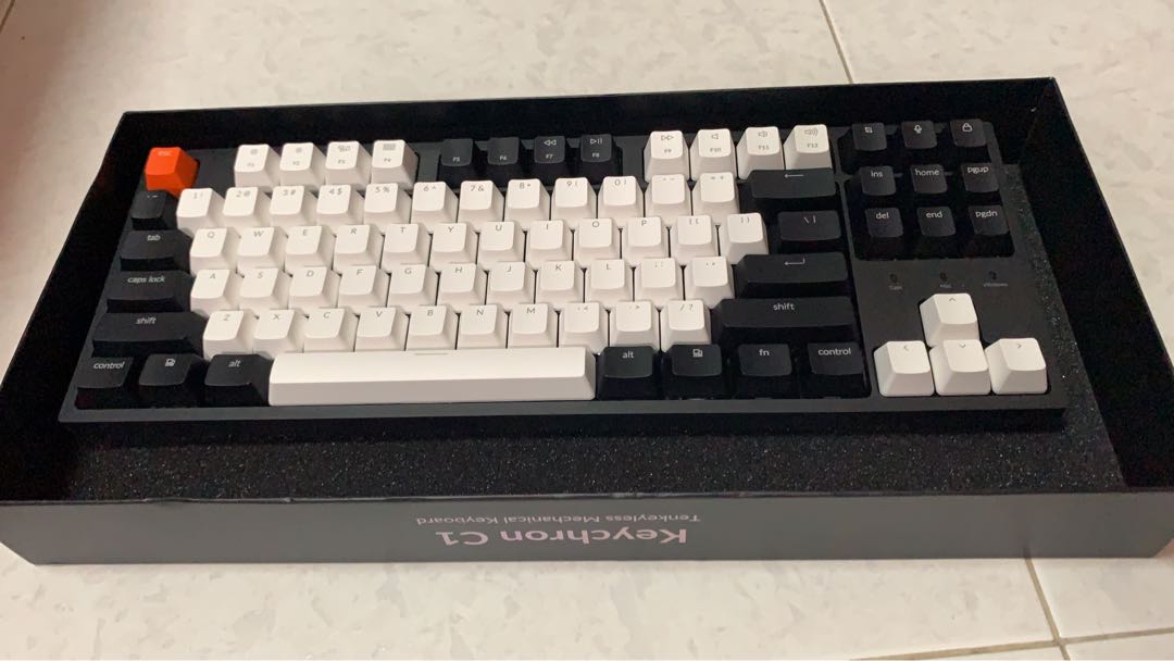 Keychron C1 TKL 87 TenKeyLess Mechanical Keyboard Brown Switch Non ...