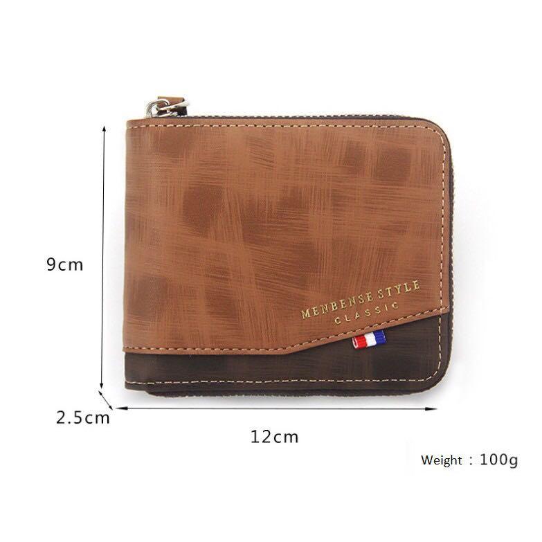 MENBENSE Man Wallet Short Wallet Zip Wallet Card Wallet, Men's Fashion ...