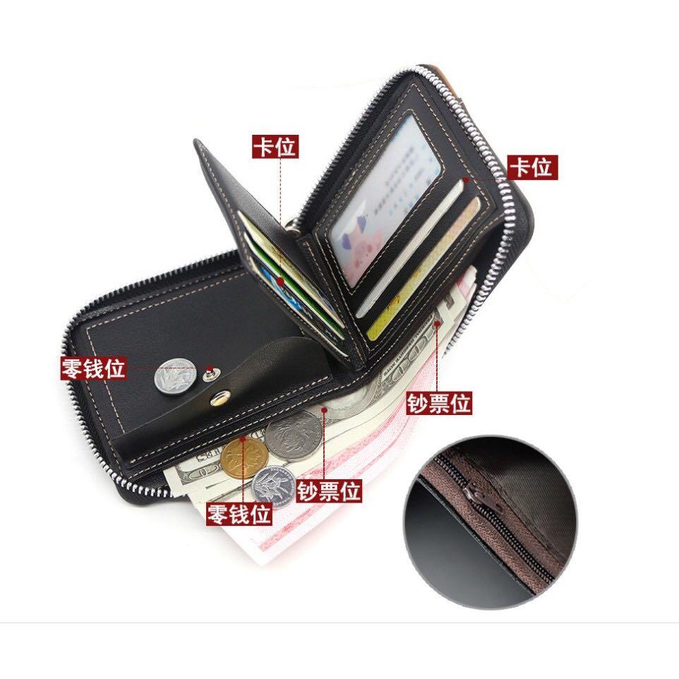 MENBENSE Man Wallet Short Wallet Zip Wallet Card Wallet, Men's Fashion ...