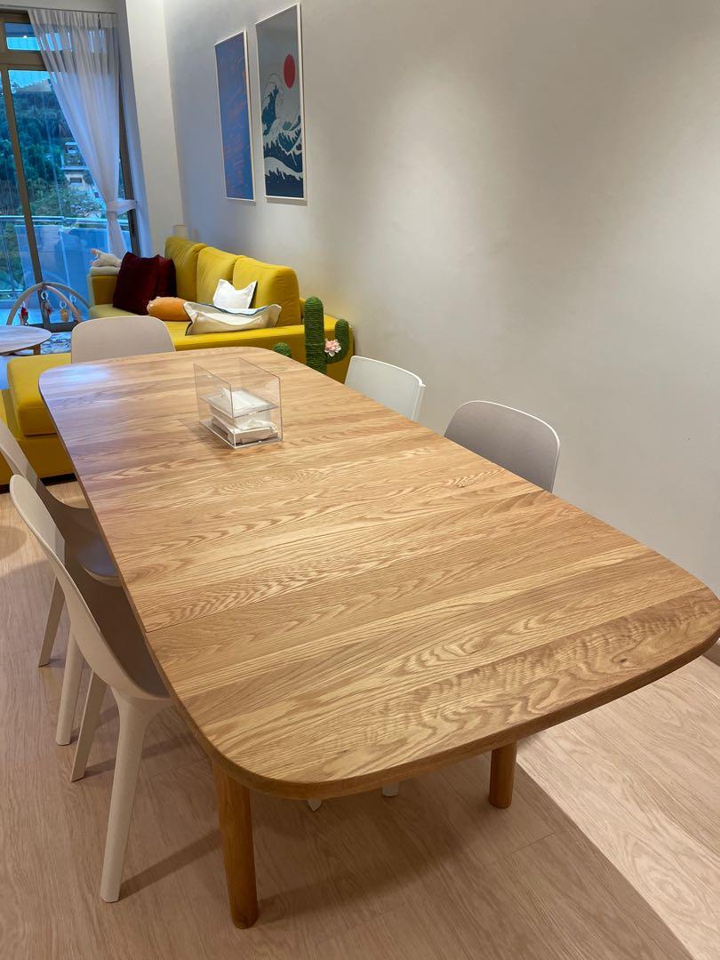 Muji Natural Oak Extendable Dining Table, Furniture & Home Living ...