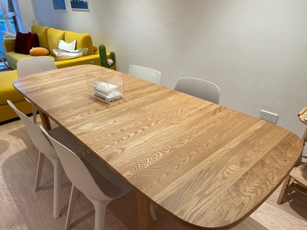 Muji Natural Oak Extendable Dining Table, Furniture & Home Living ...