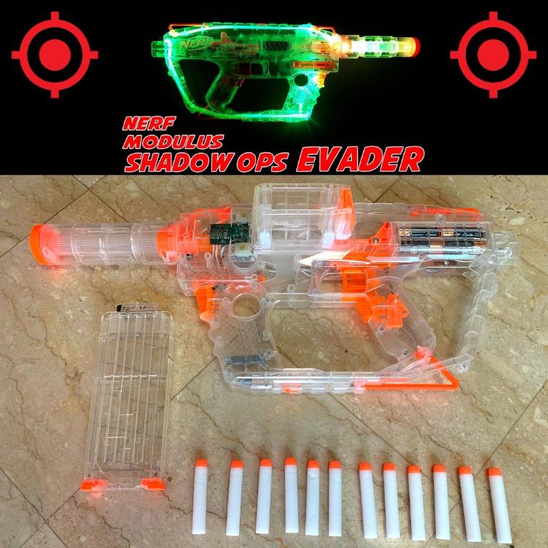NERF Modulus Ghost Ops Evader, Motorized Light-Up Toy Blaster Gun ...