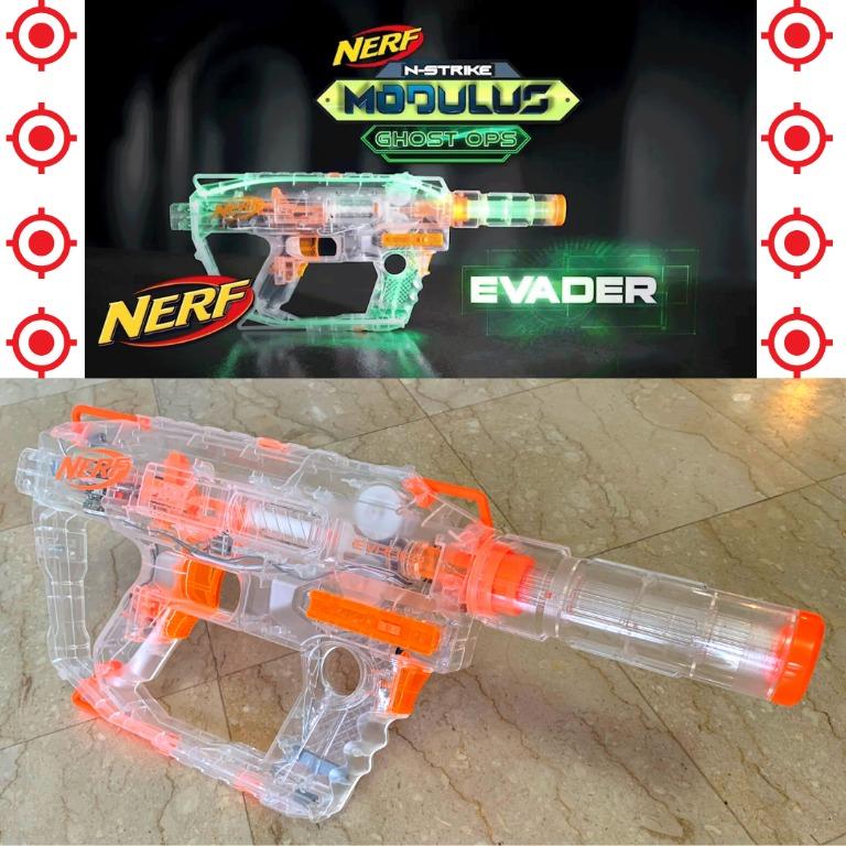 NERF Modulus Ghost Ops Evader, Motorized Light-Up Toy Blaster Gun ...