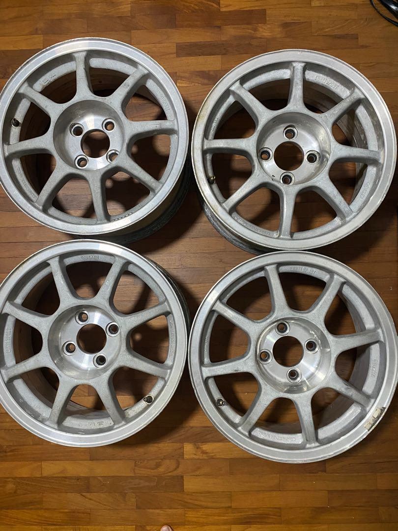 Old school Enkei Competition wheel 15in 4H100, Car Accessories, Tyres ...